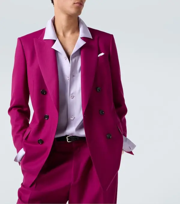 TOM FORD Wool Twill Suit Jacket - Pink