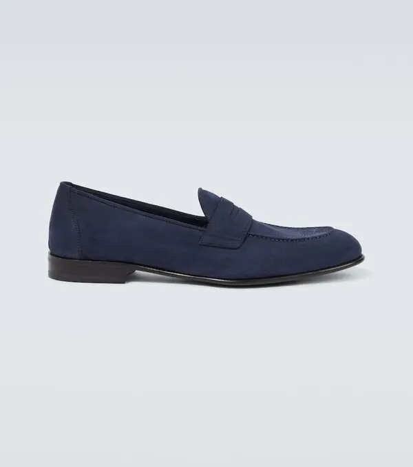 Brioni Appia Leather Penny Loafers - Blue