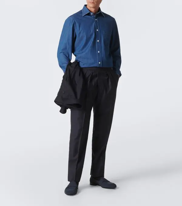 Brioni Appia Leather Penny Loafers - Blue