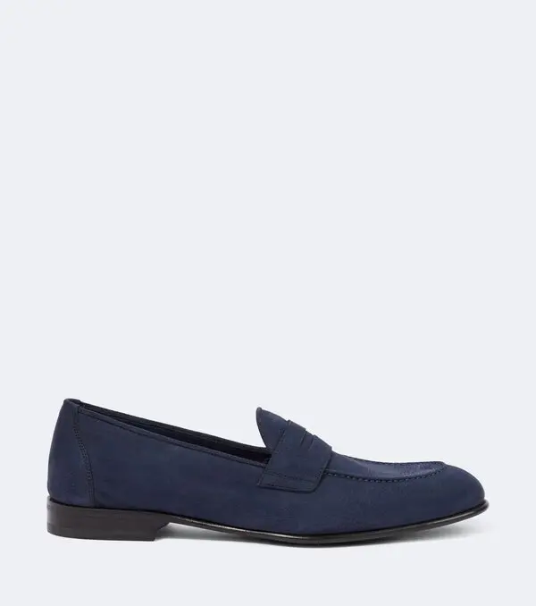 Brioni Appia Leather Penny Loafers - Blue
