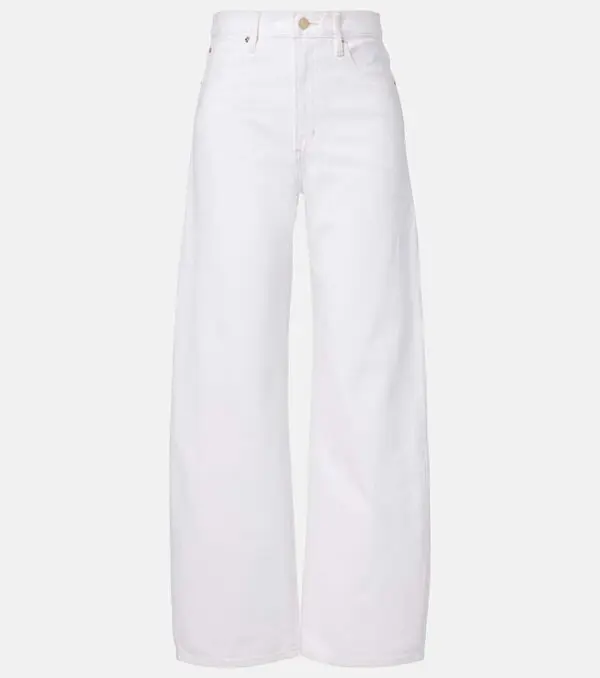 FRAME Bow Barrel-leg Jeans - White