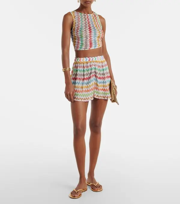 Missoni Zigzag Lamé Shorts - Multicoloured