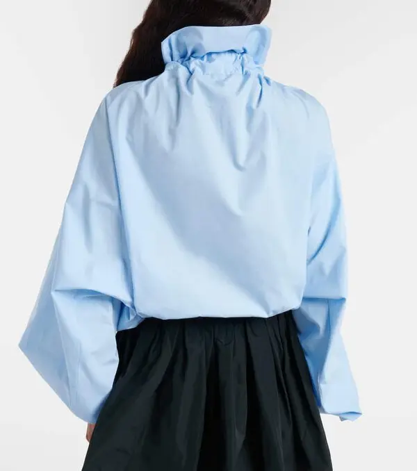 PATOU Tie-neck Cotton Blouse - Blue