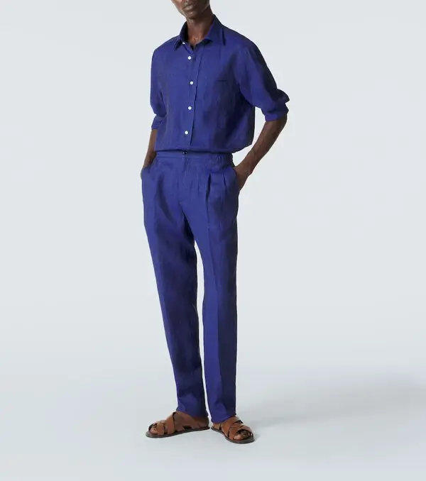 Rubinacci Linen Shirt - Blue