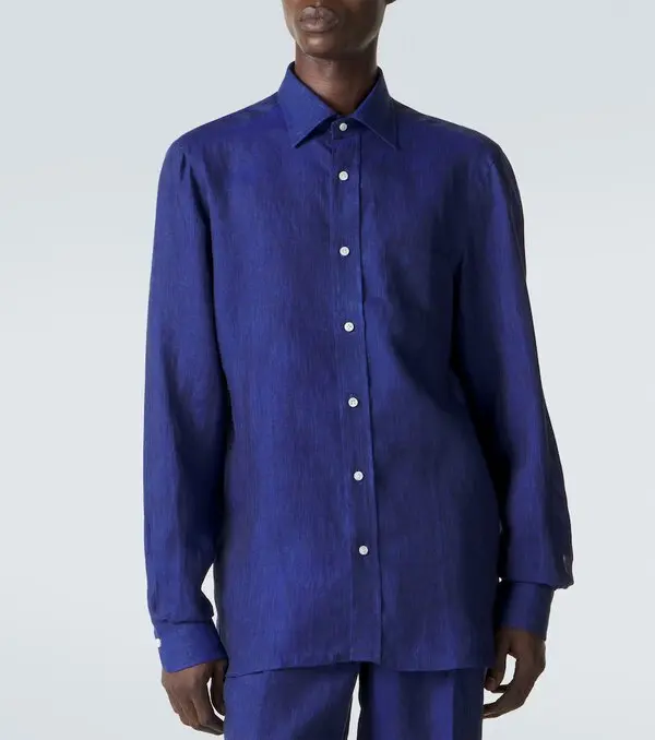 Rubinacci Linen Shirt - Blue