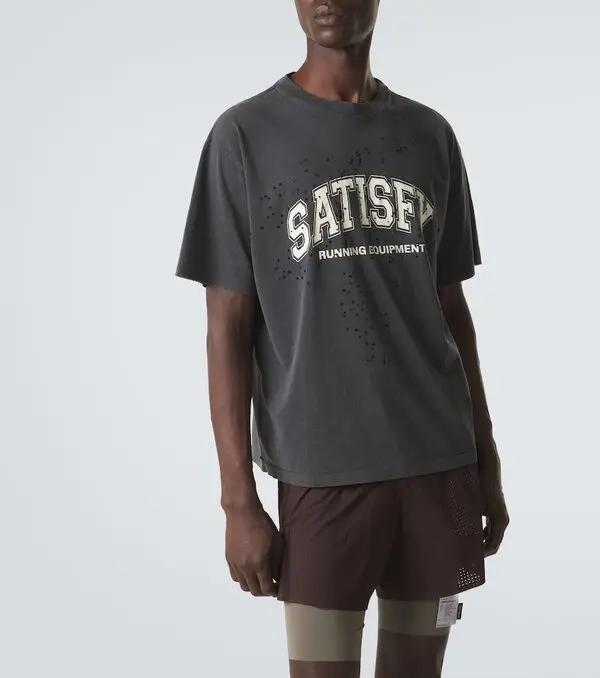 Satisfy Mothtech Printed Cotton Jersey T-shirt - Grey