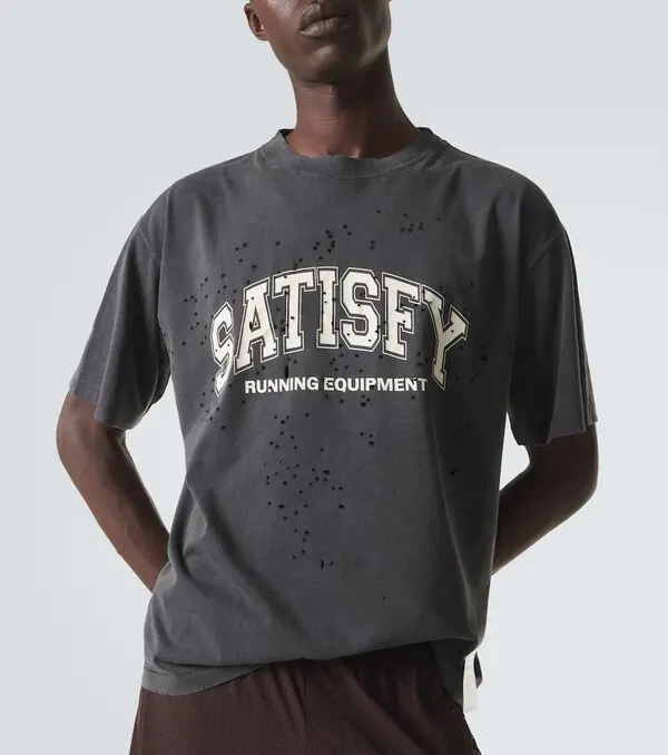 Satisfy Mothtech Printed Cotton Jersey T-shirt - Grey