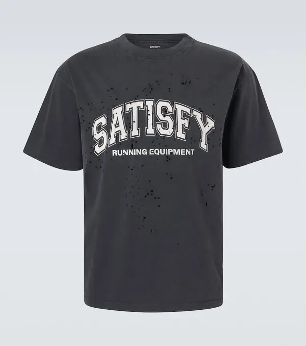 Satisfy Mothtech Printed Cotton Jersey T-shirt - Grey