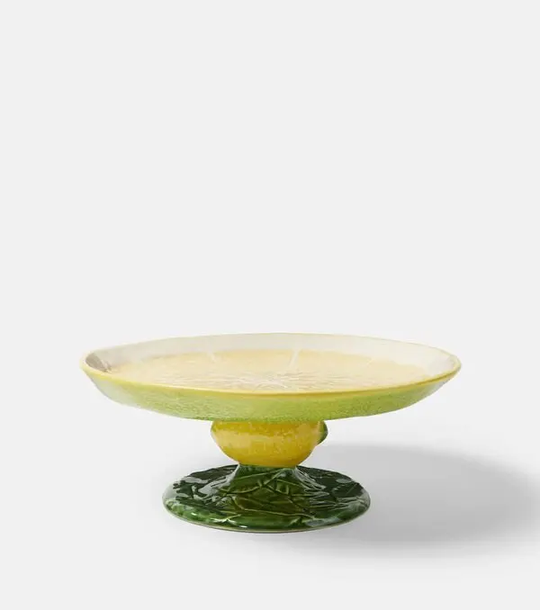 BORDALLO PINHEIRO Lemon Ceramic Cake Stand - Yellow