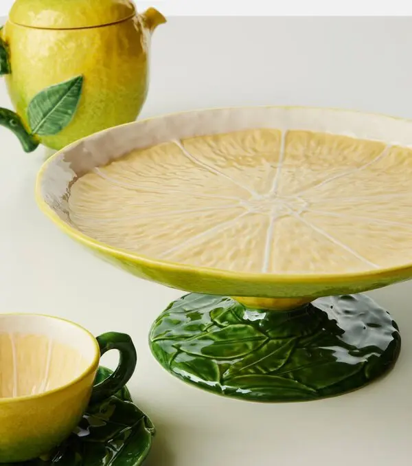 BORDALLO PINHEIRO Lemon Ceramic Cake Stand