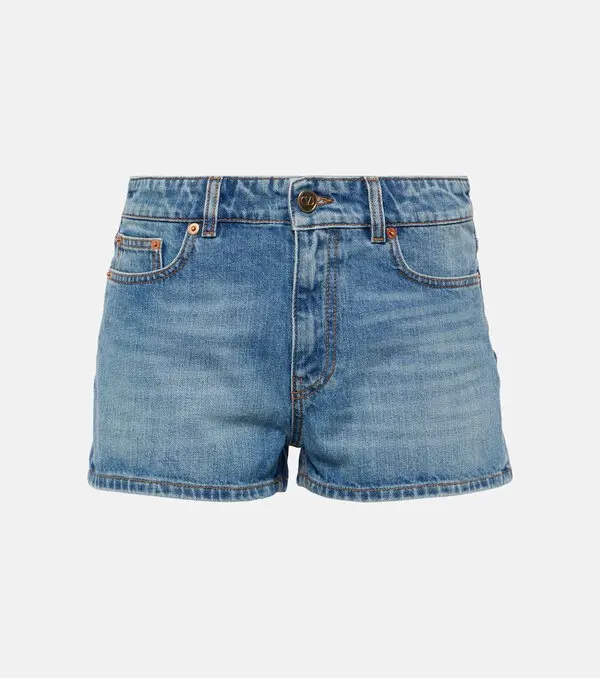 Valentino Garavani Cotton Denim Shorts - Blue