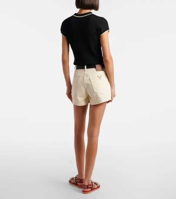Valentino Garavani Cotton Denim Shorts - White