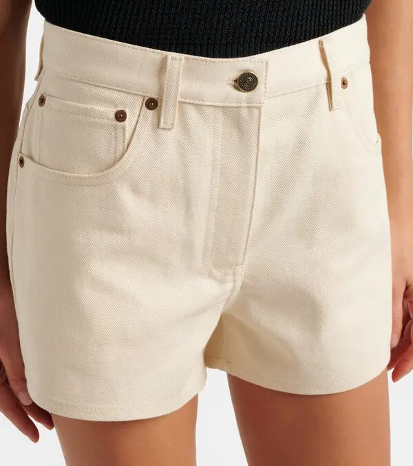 Valentino Garavani Cotton Denim Shorts - White