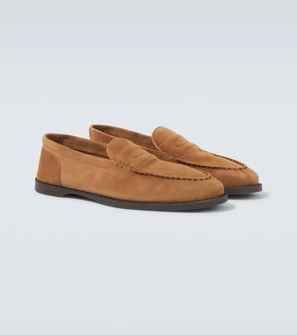 John Lobb Pace Suede Loafers - Brown