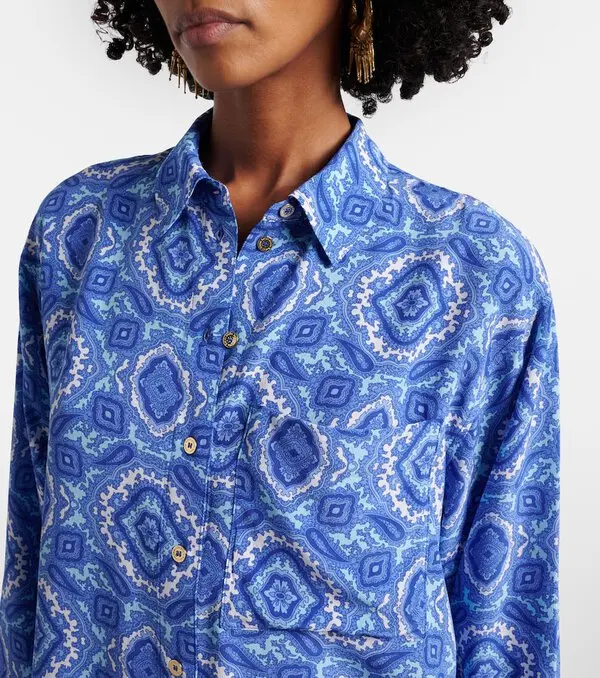 Heidi Klein Mykonos Printed Silk Shirt