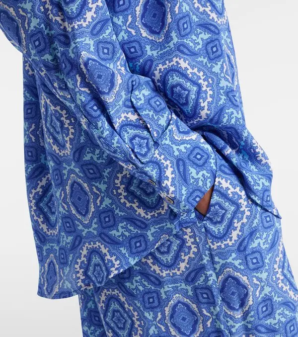 Heidi Klein Mykonos Printed Silk Shirt