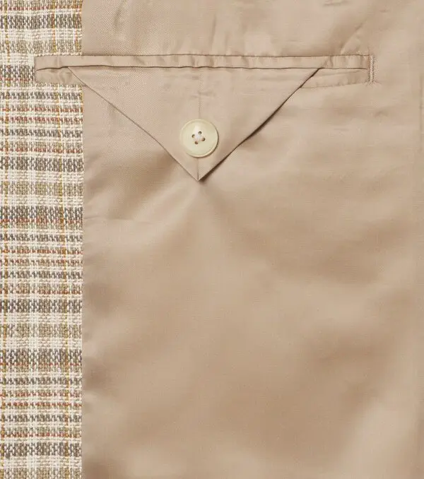 Auralee Checked Silk And Linen Tweed Jacket