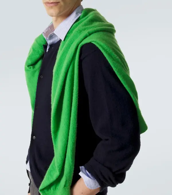 Auralee Cashmere And Cotton Cardigan - Blue
