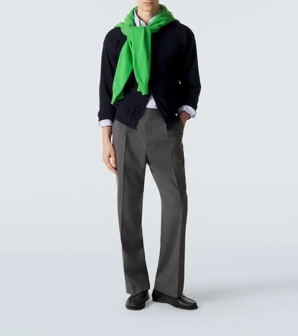 Auralee Cashmere And Cotton Cardigan - Blue