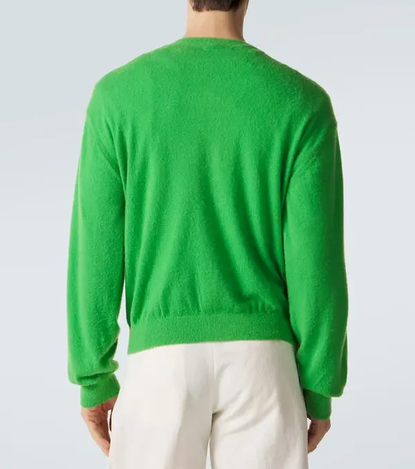 Auralee Cashmere And Cotton Cardigan - Green