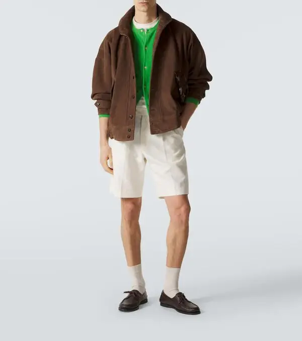 Auralee Cashmere And Cotton Cardigan - Green
