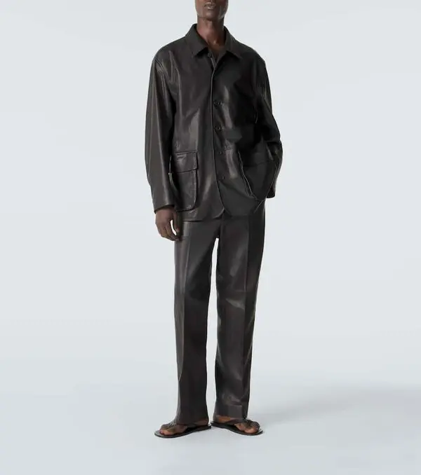 Auralee Leather Straight Pants