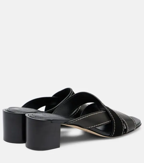 TOD'S Leather Mules - Black