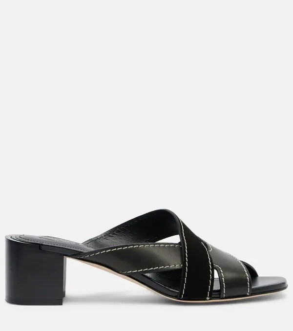 TOD'S Leather Mules - Black