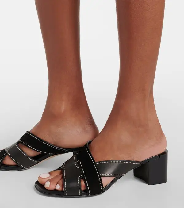 TOD'S Leather Mules - Black