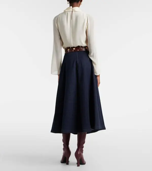 Altuzarra Varda Denim Midi Skirt