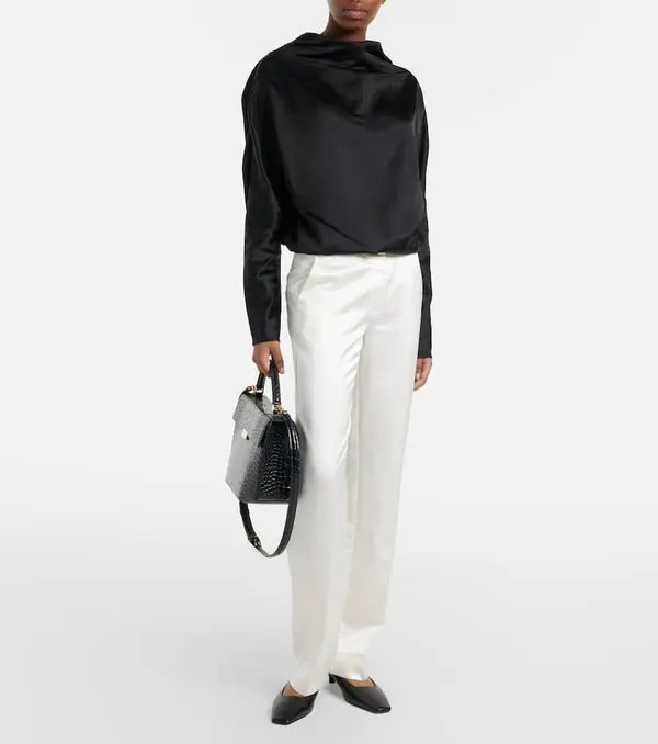 TOTEME Box Small Croc-effect Leather Top-handle Bag