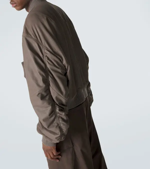 Rick Owens Secchia Flight Leather Bomber Jacket - Grey