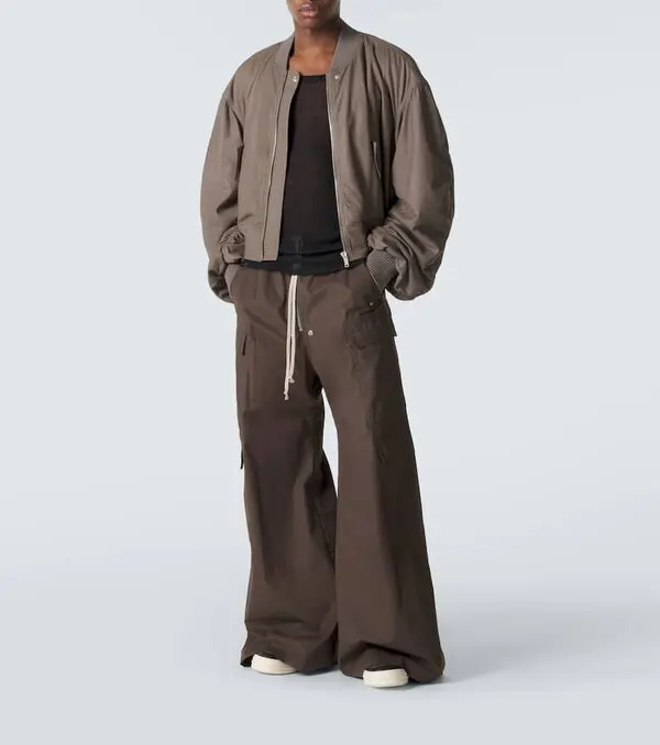 Rick Owens Secchia Flight Leather Bomber Jacket - Grey