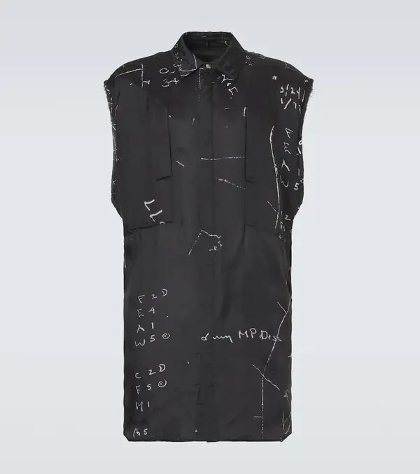 Rick Owens Jumbo Printed Sleeveless Shirt