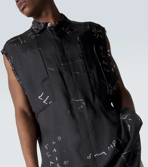 Rick Owens Jumbo Printed Sleeveless Shirt