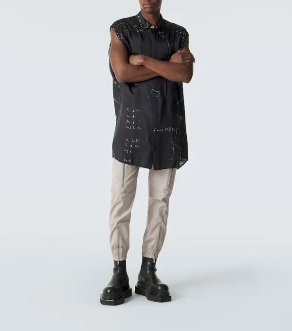 Rick Owens Jumbo Printed Sleeveless Shirt