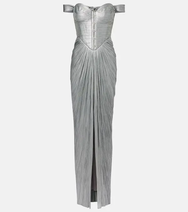 MARIA LUCIA HOHAN Susie Silk Tulle Gown - Silver