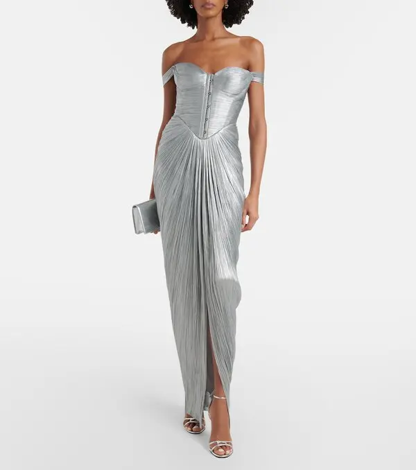 MARIA LUCIA HOHAN Susie Silk Tulle Gown - Silver