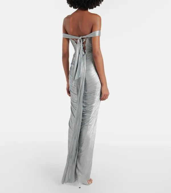 MARIA LUCIA HOHAN Susie Silk Tulle Gown - Silver