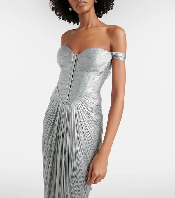 MARIA LUCIA HOHAN Susie Silk Tulle Gown - Silver
