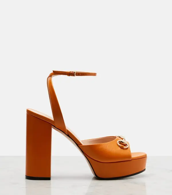 Gucci Horsebit Leather Platform Sandals