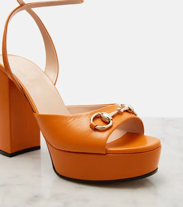 Gucci Horsebit Leather Platform Sandals