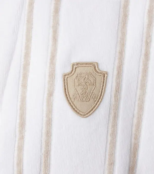 Brunello Cucinelli Logo Striped Cotton Terry Bathrobe
