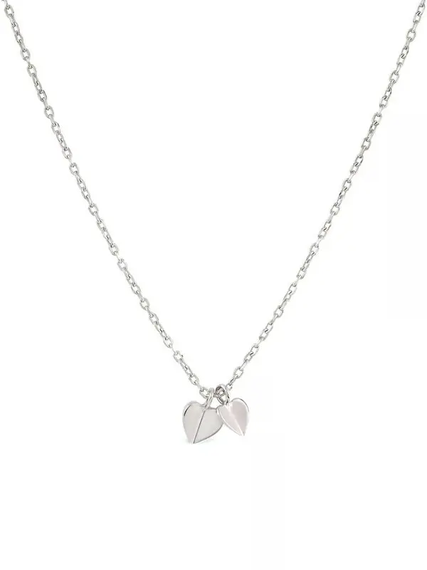 DINNY HALL Bijou Folded Heart Duo Pendant - Silver