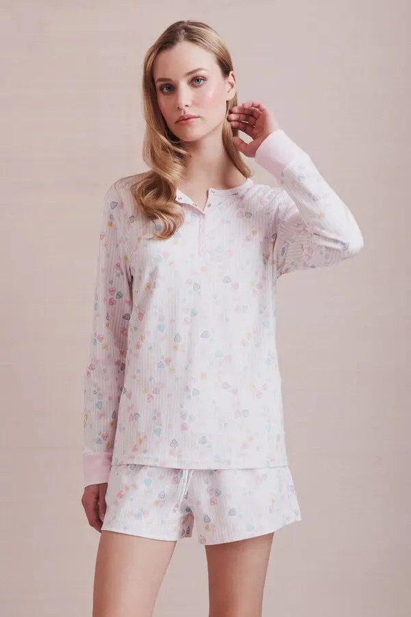 LoveShackFancy X Roller Rabbit Heart Stripe Hunter Pajama - Candy Heart Stripe/pink Sugar