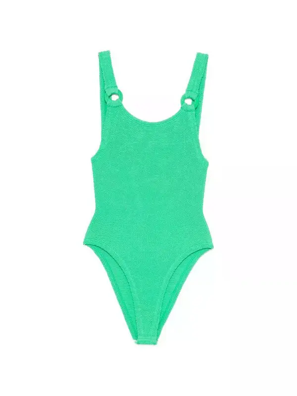 Hunza G Ring Crinkled One Piece Swimsuit - Green