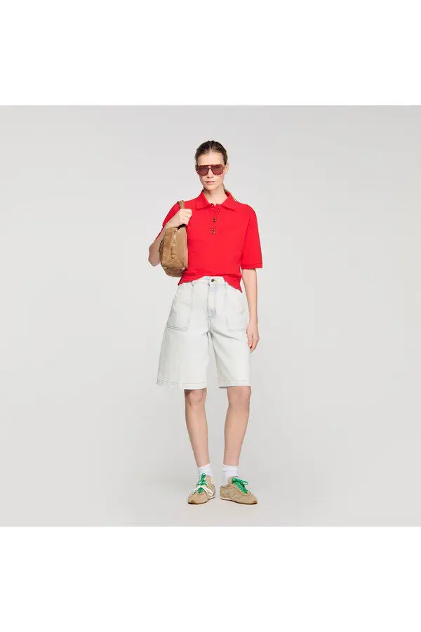 Sandro Fancy Button Polo Shirt