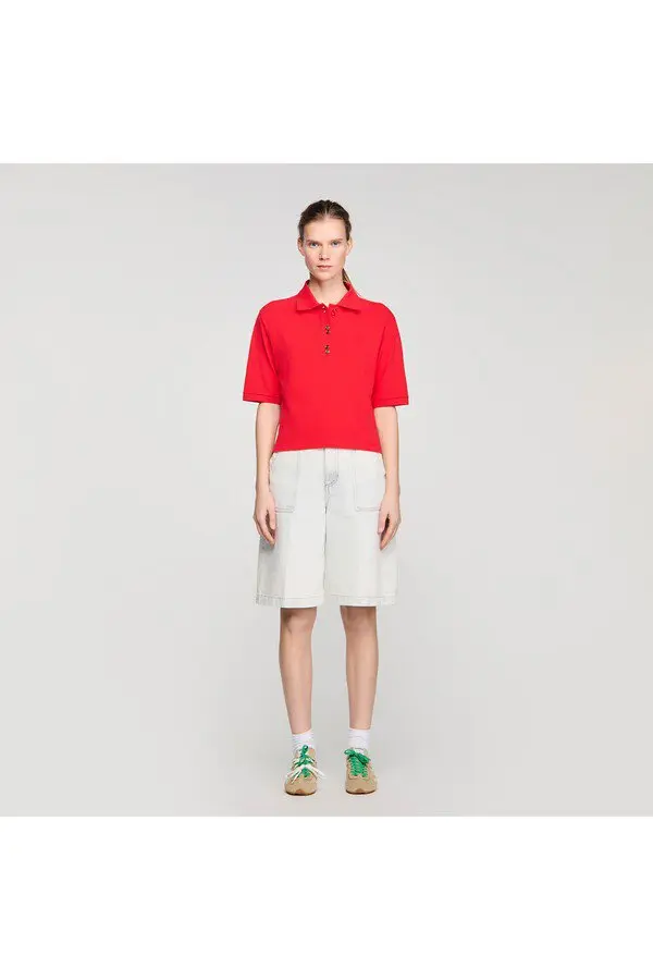 Sandro Fancy Button Polo Shirt