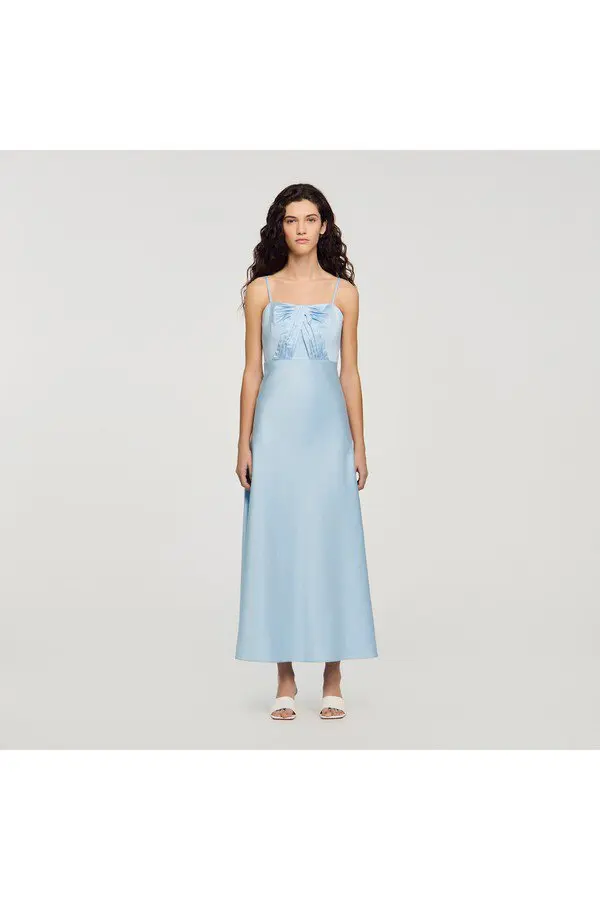 Sandro Satin-effect Maxi Dress