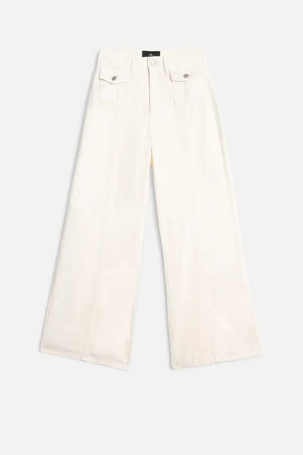 7 For All Mankind Lotta Ankle In Linen Ostuni - Denim